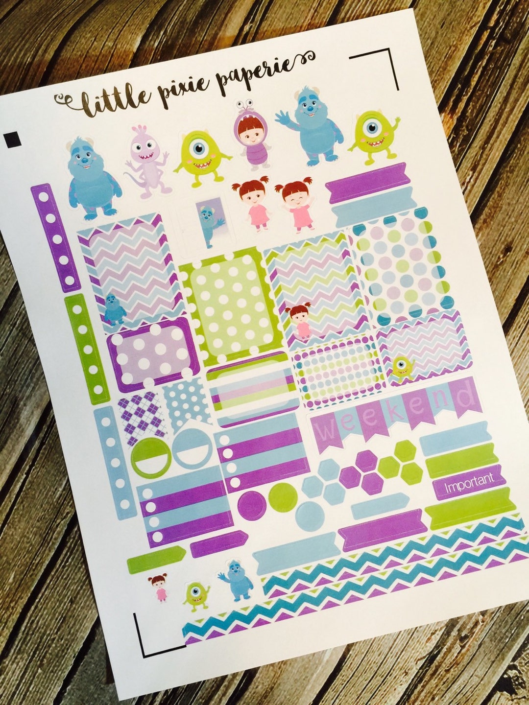 Monstropolis Weekly Planner Stickers Set, for Use With Erin Condren ...