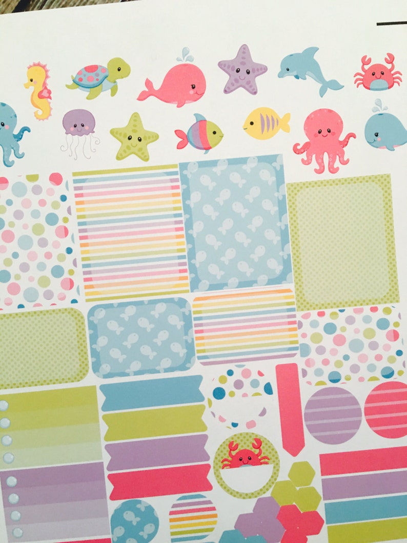 Ocean Friends Weekly Planner Stickers Set for Use With Erin - Etsy