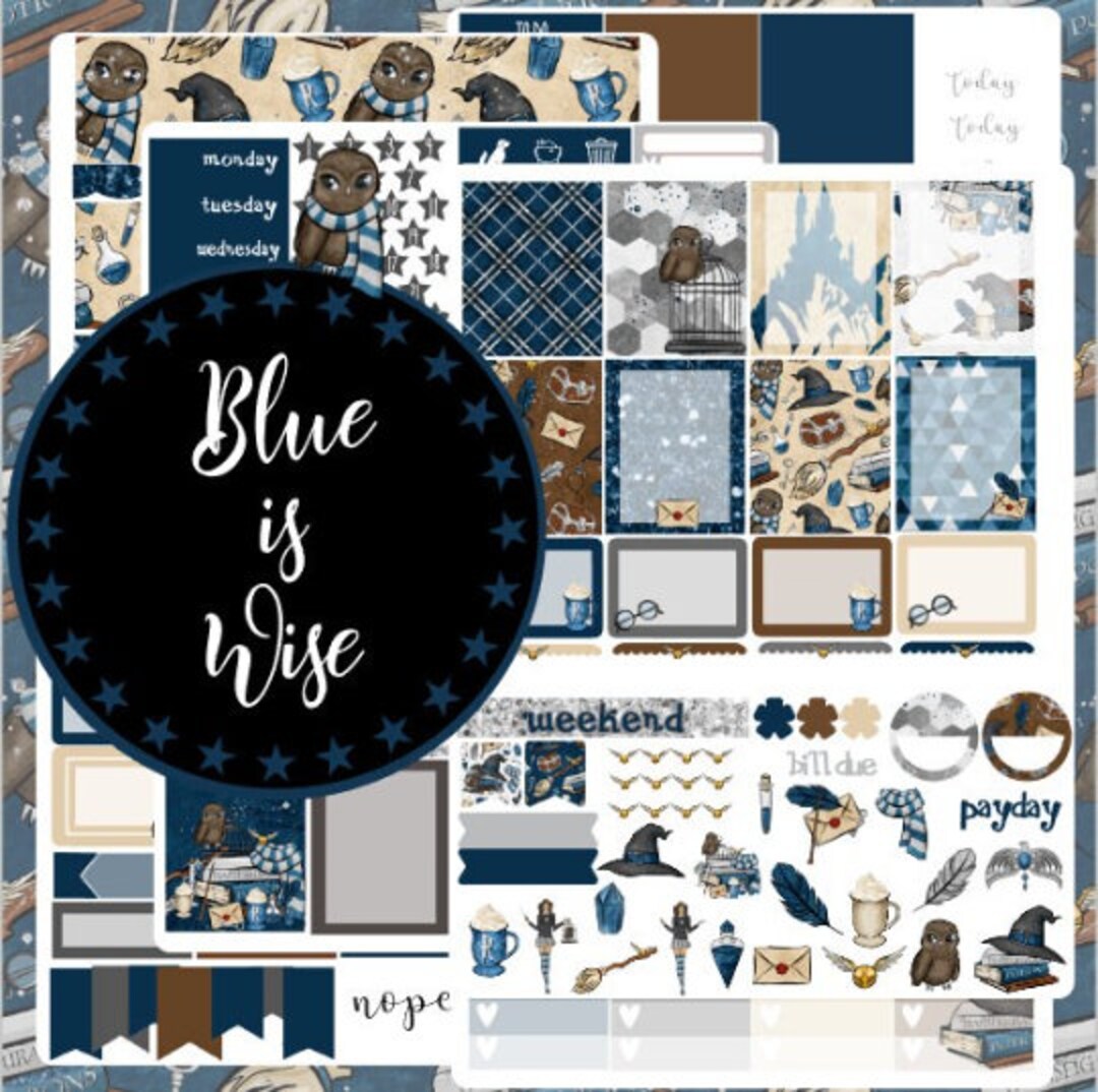 Blue is Wise Ravenclaw Wizarding World Planner Sticker for EC and HP - Etsy