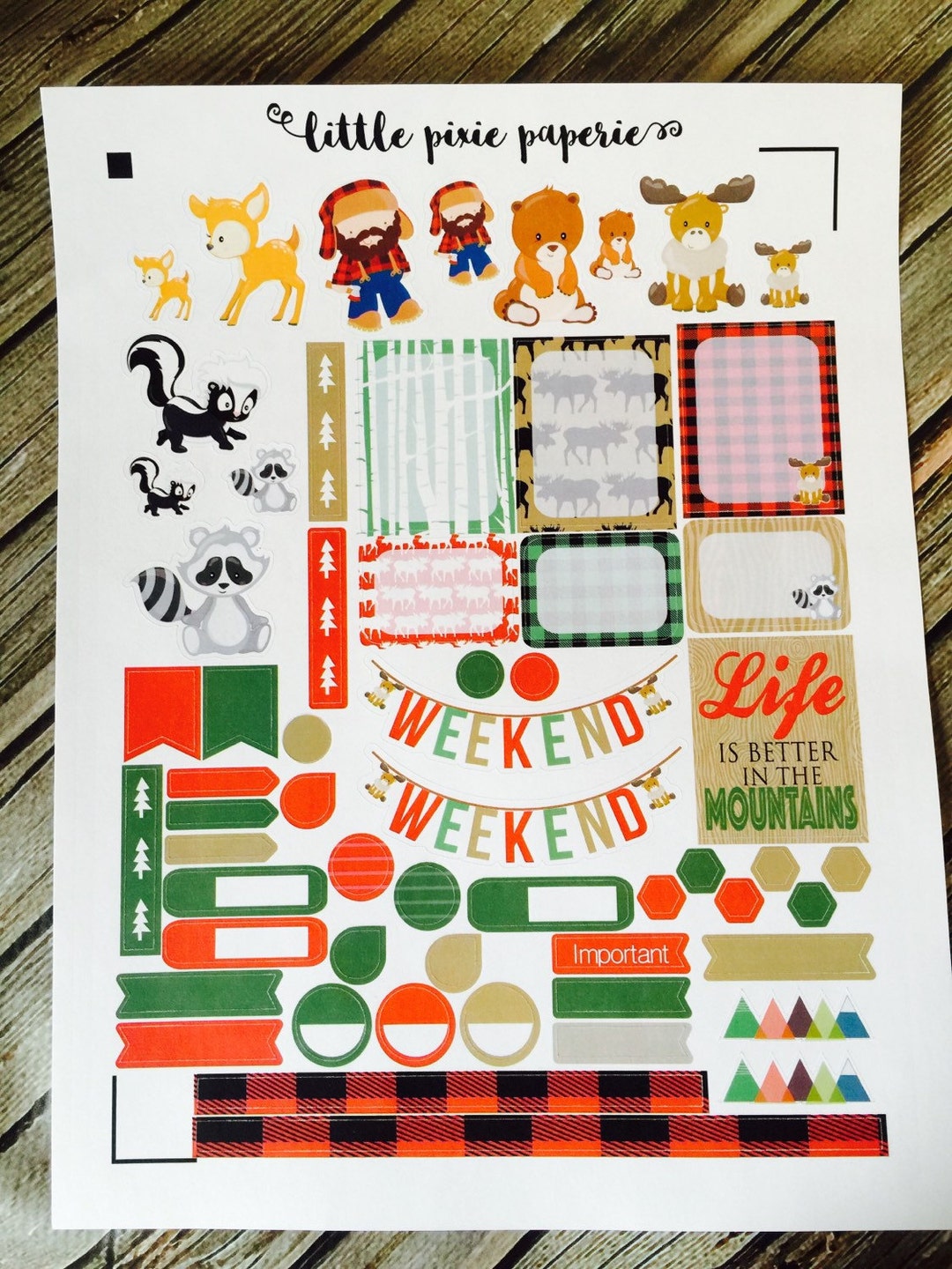 Weekly Planner Stickers Functional Sticker Woodland Animal Friends - Etsy
