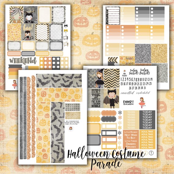 Halloween Costume Parade Weekly Planner Kit for Use With | Etsy