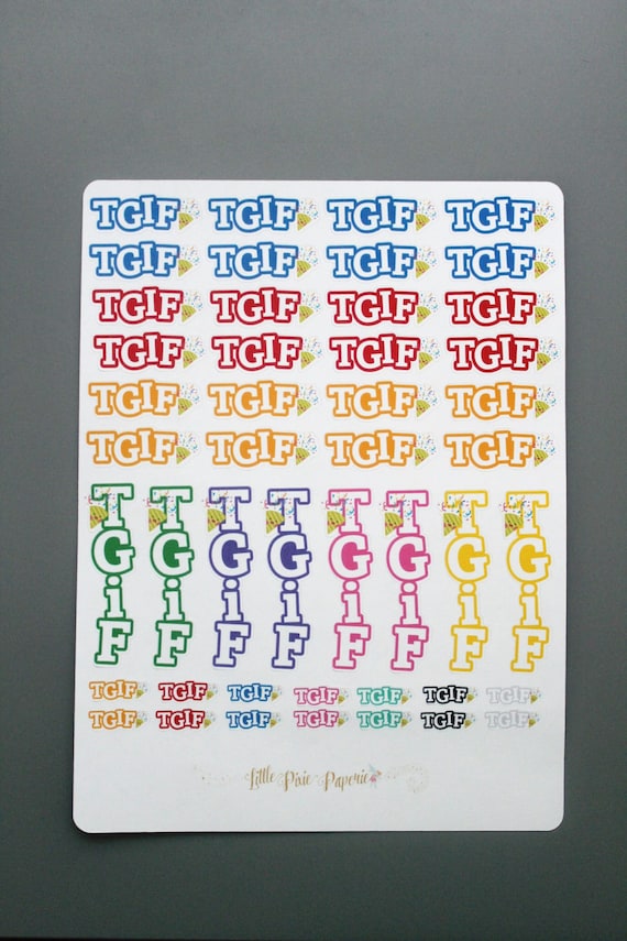 TGIF Planner Stickers Friday Stickers Vertical Planner | Etsy