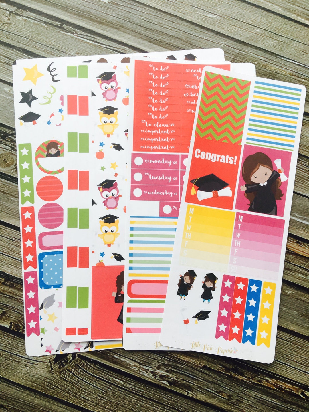 Graduation Girls Full Sticker Set - for Use With Erin Condren Life ...