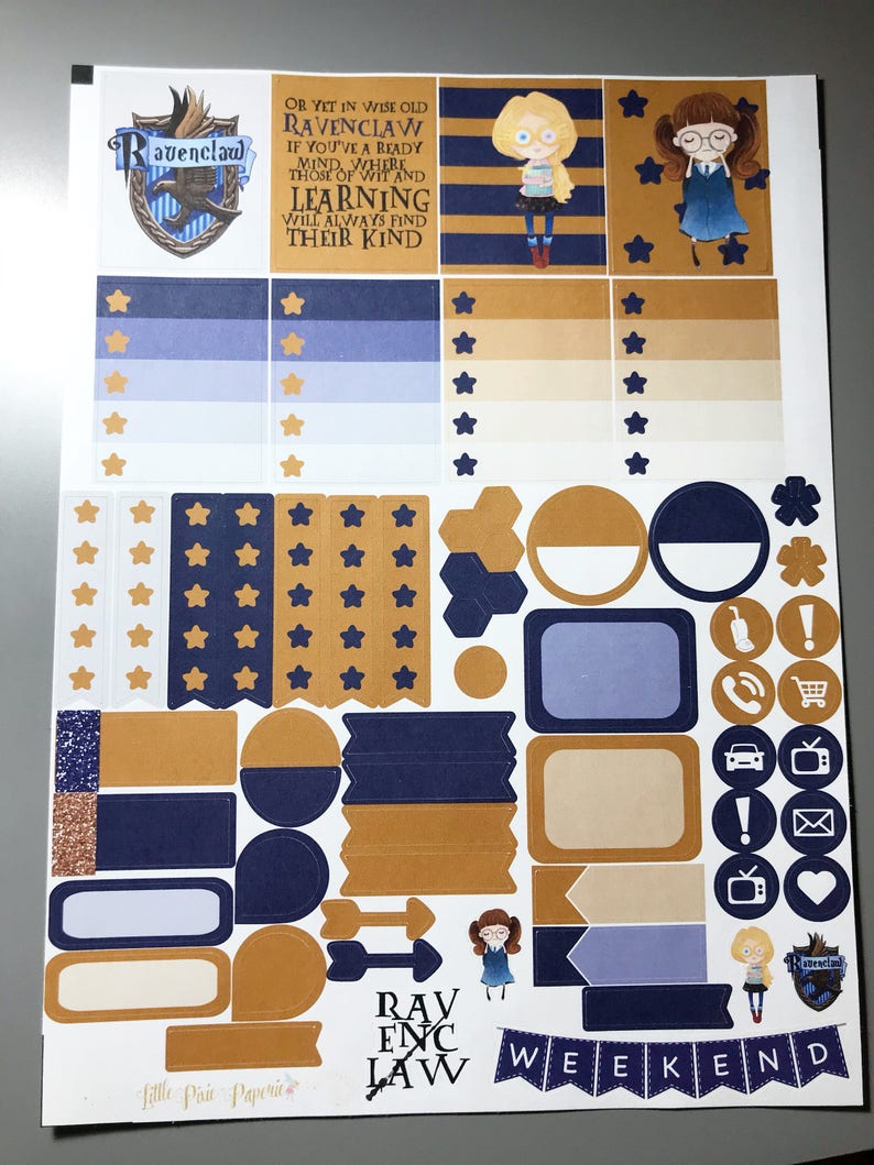 Sorting Hat Weekly Planner Sampler Sheet for Use With Erin - Etsy