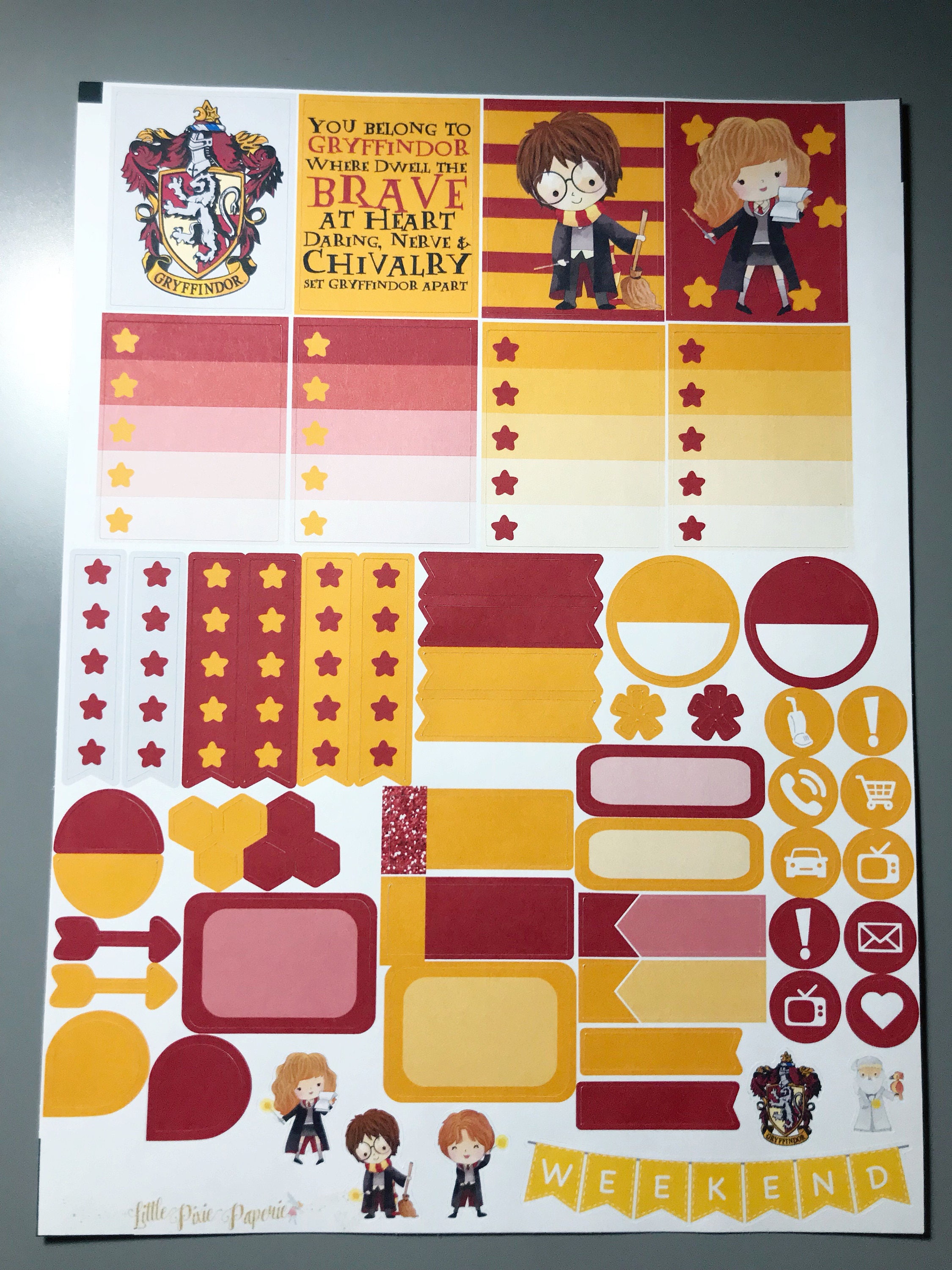 Sorting Hat Weekly Planner Sampler Sheet - for Use With Erin Condren ...