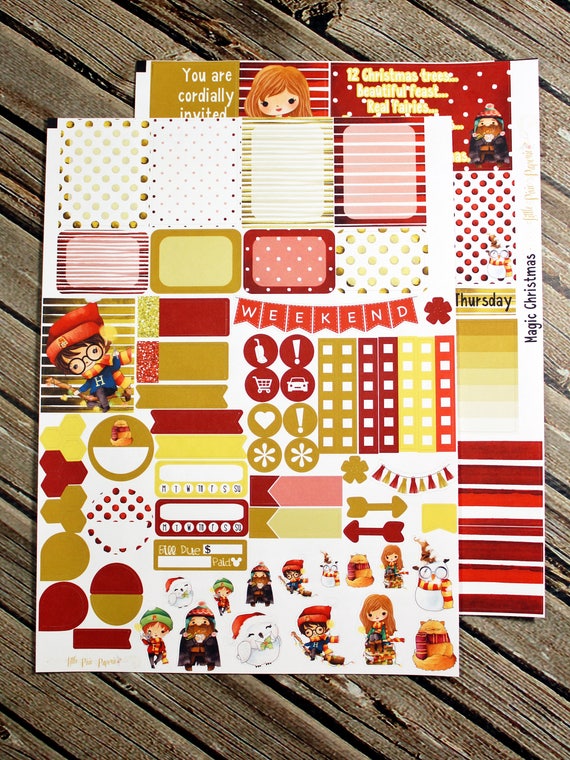 Magic Wizarding Christmas Planner Sticker Sampler Set for | Etsy