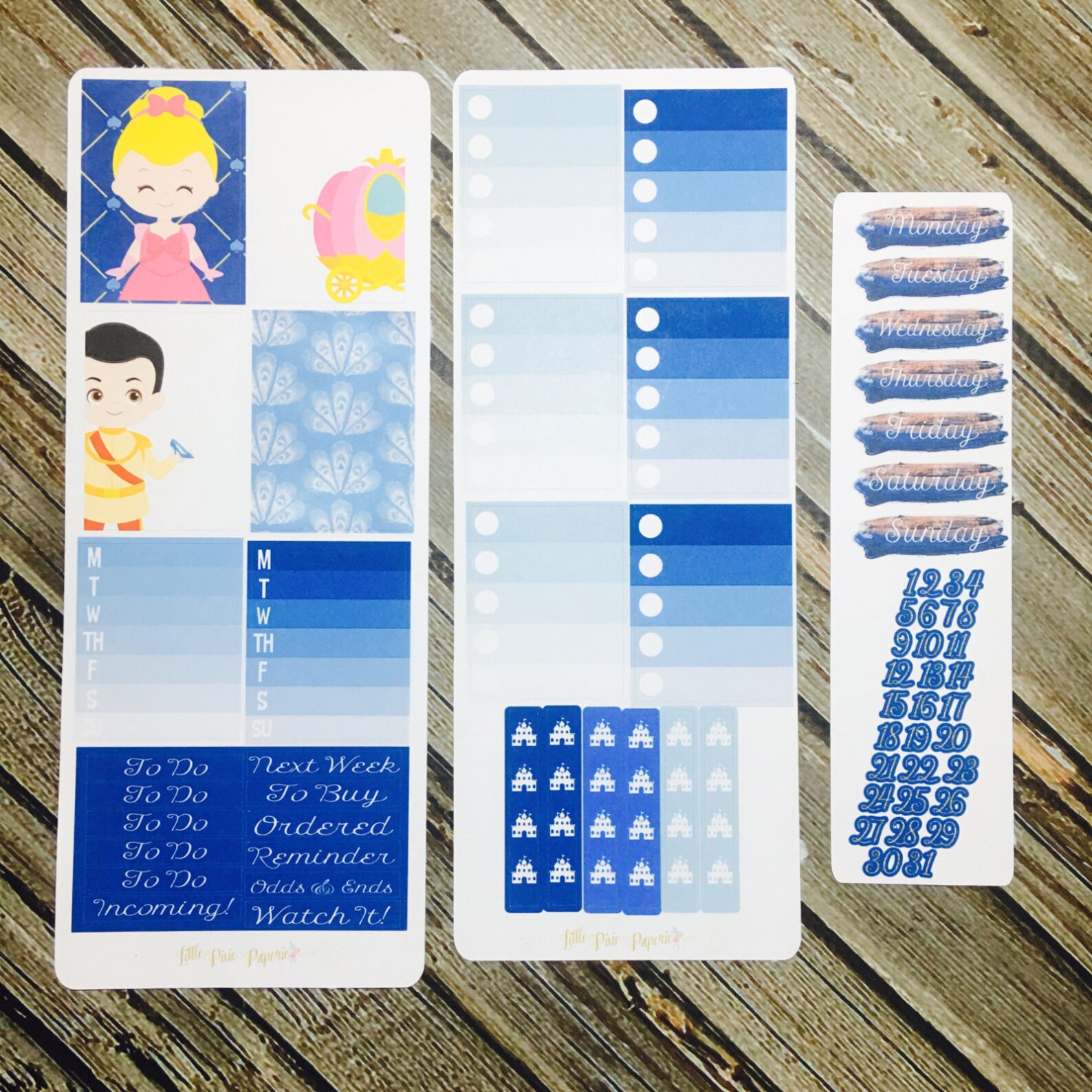 Cinderella Glass Slipper Full Kit Weekly Planner Stickers Set, for Use ...
