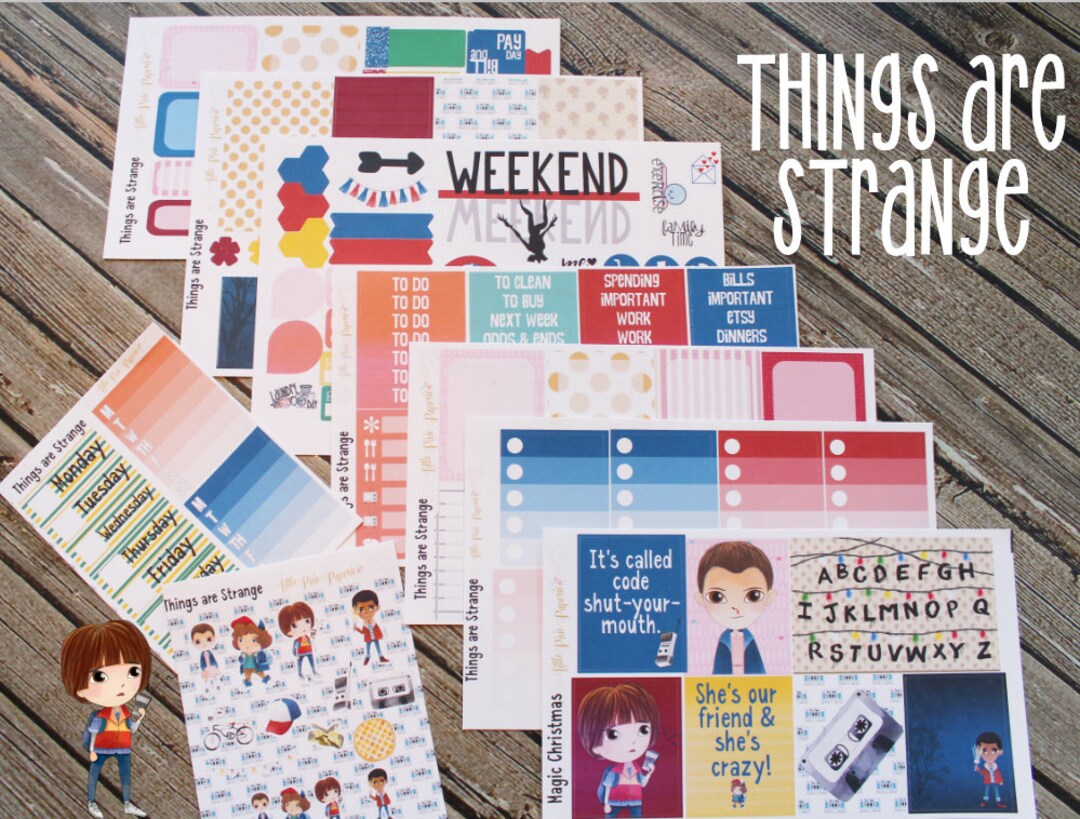 Things Are Strange Full Weekly Planner Stickers Kit - for Use With Erin ...