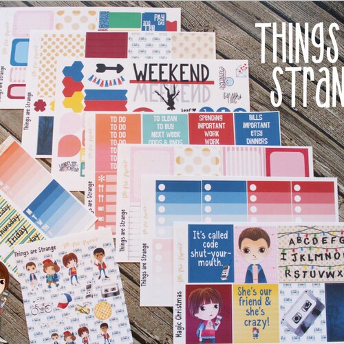 Things Are Strange Full Weekly Planner Stickers Kit for Use - Etsy