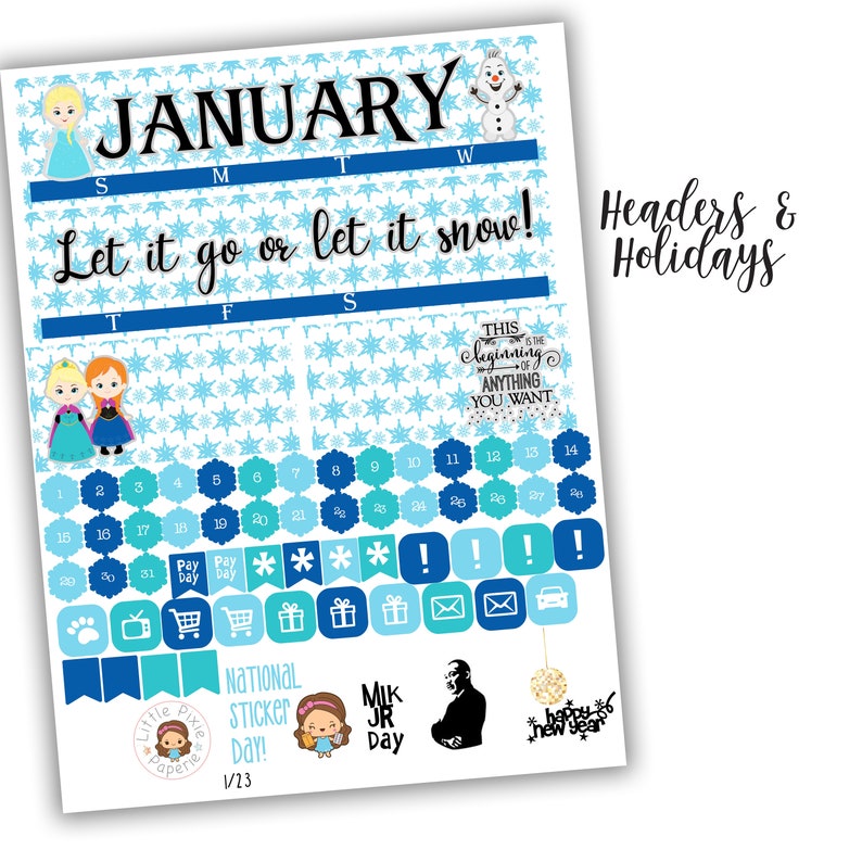 January Month Kit Planner Stickers Kit - for Use With Erin Condren ...