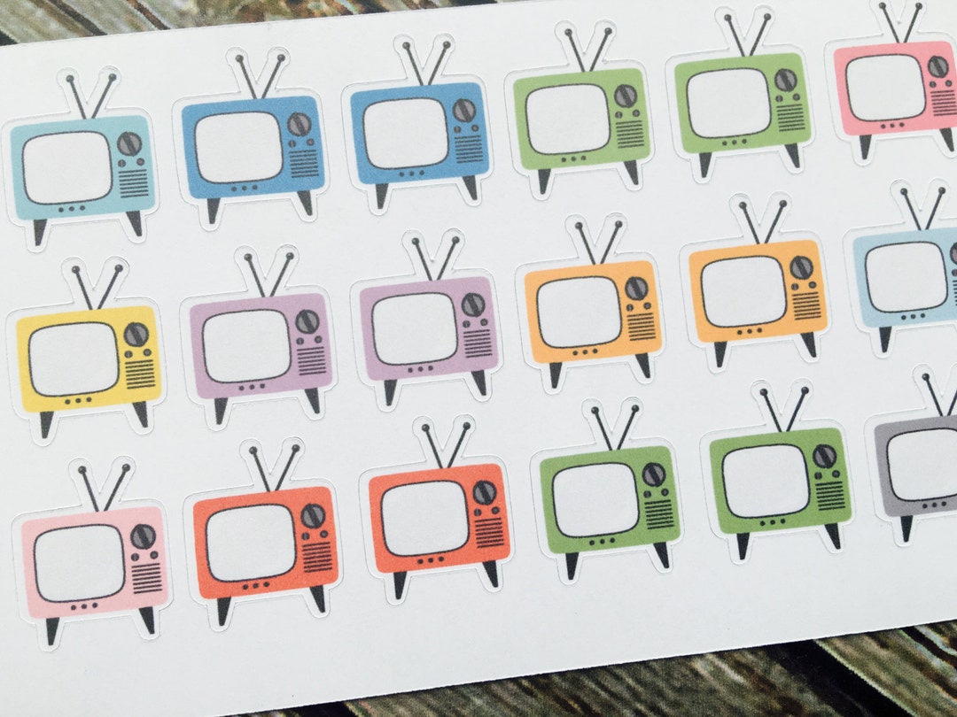 Retro TV 2 Functional Planner Stickers, for Use With Erin Condren Life ...