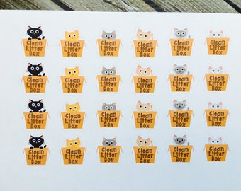 45 Litter Tray/poop/pet/cat/dog Planner Stickers - Etsy