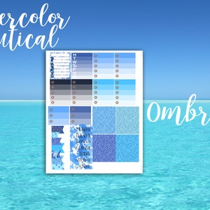 Watercolor Nautical Weekly Planner Sticker Kit - Ocean Planner Kit ...