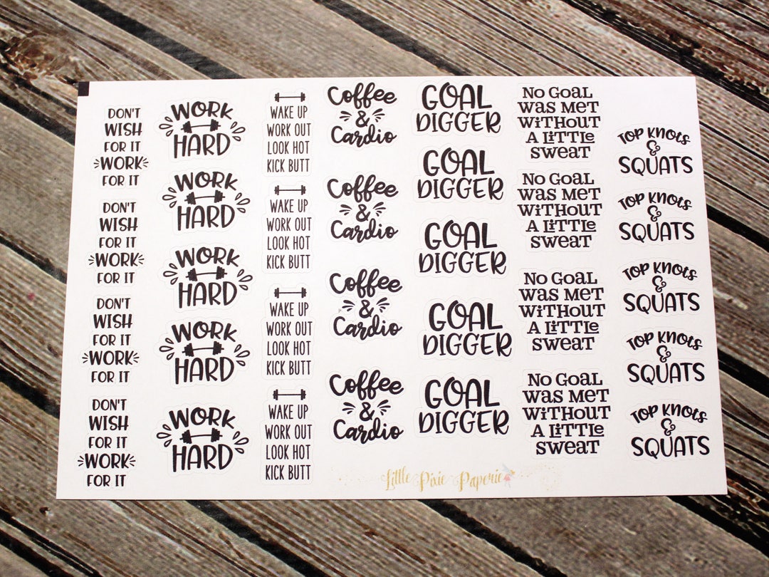 Workout Motivation Quote Planner Stickers - Functional Stickers ...