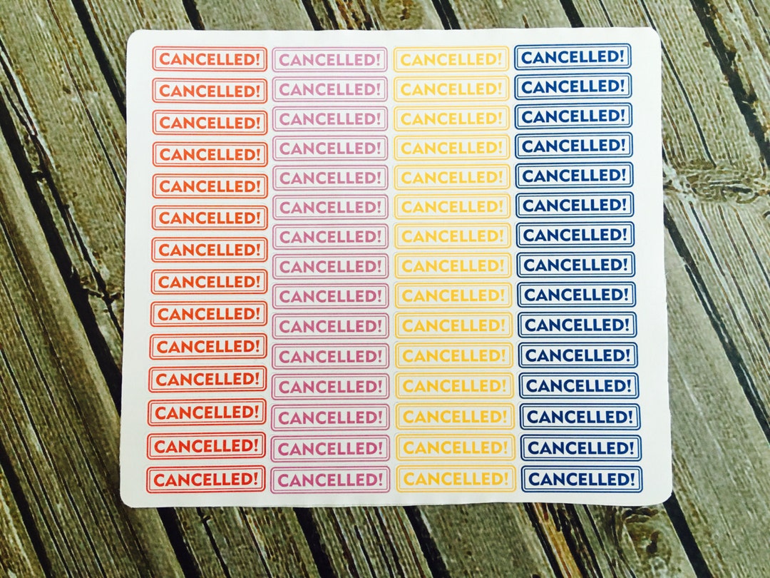 Cancelled Functional Planner Stickers, for Use With Erin Condren Life ...