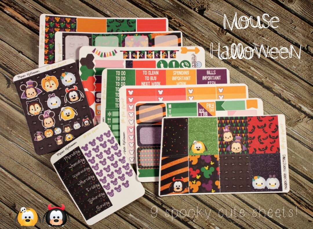 Mouse Halloween Weekly Planner Full Kit - for Use With Erin Condren ...