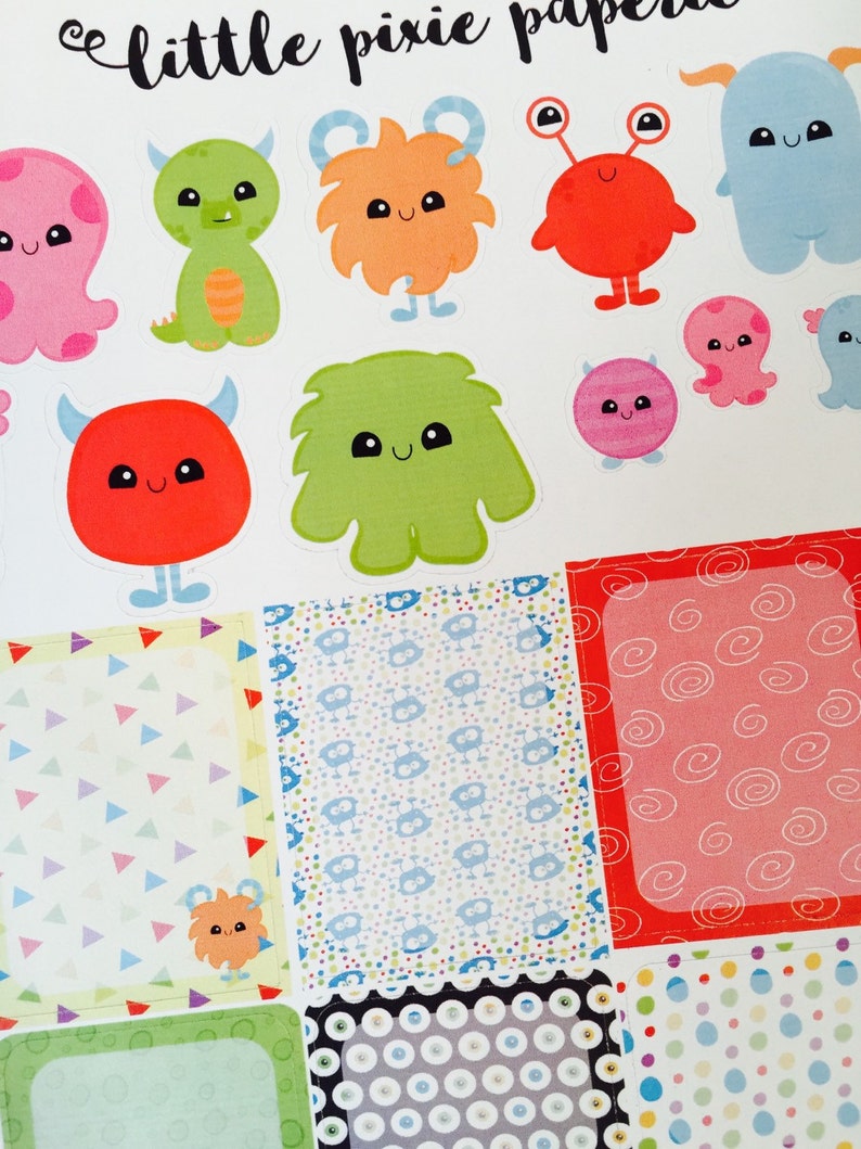 Kawaii Monster Weekly Planner Stickers Set for Use With Erin - Etsy