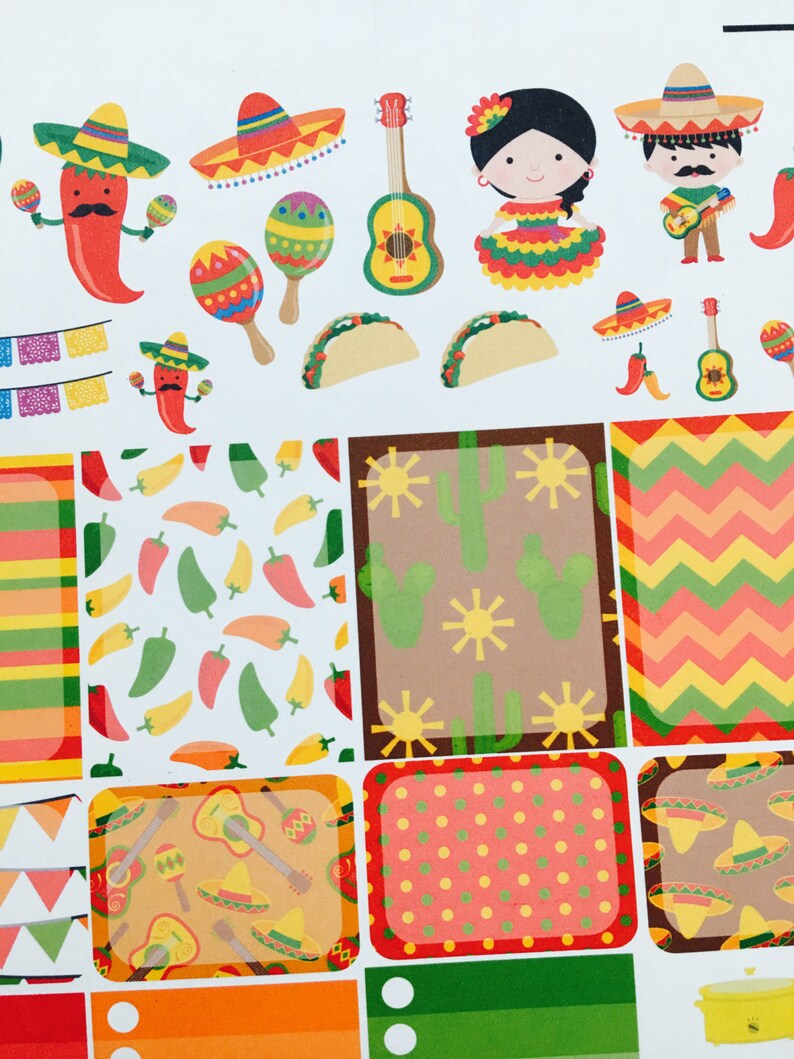 Fiesta Planner Stickers - Cinco De Mayo Stickers - for Use With Erin ...