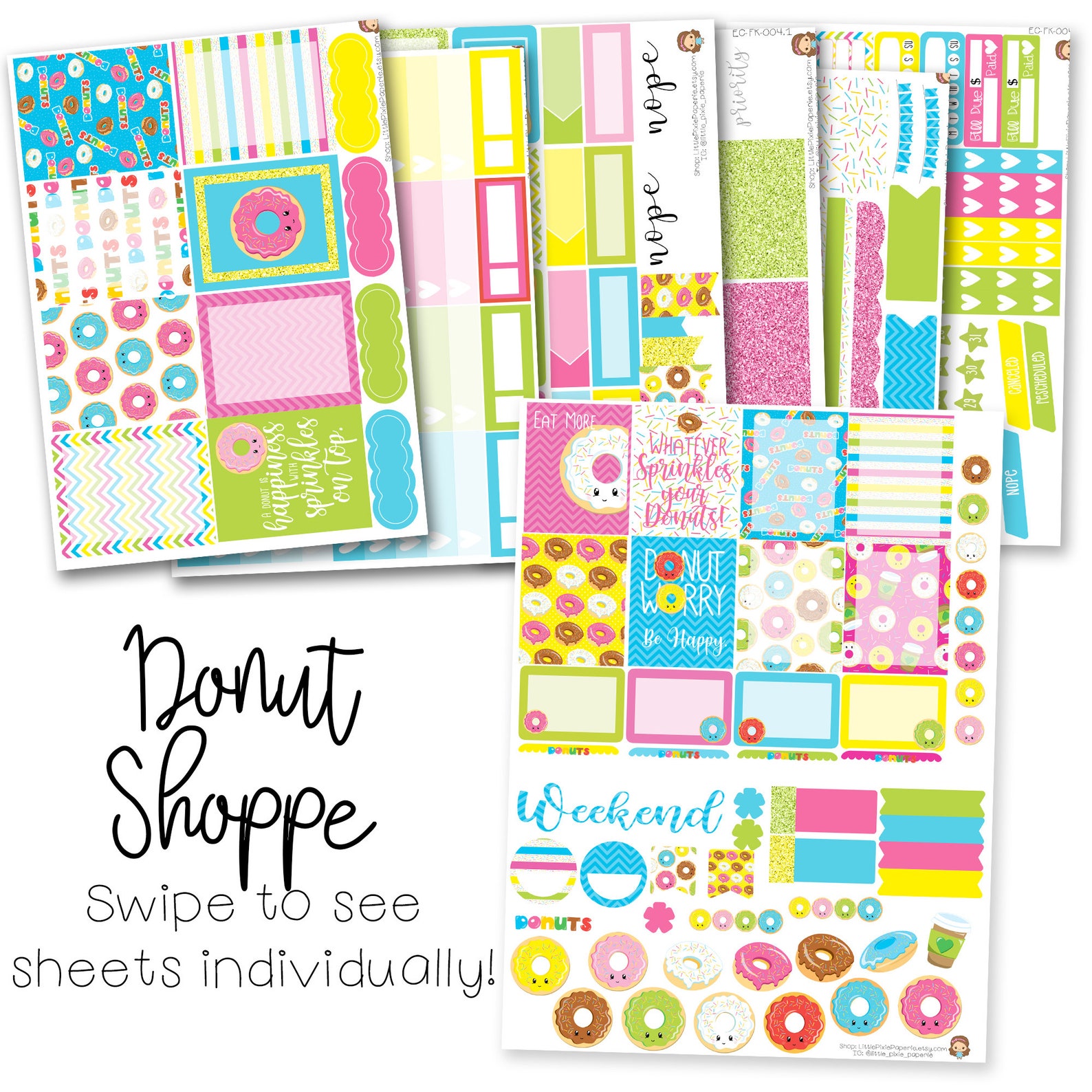 Donut Shoppe Weekly Planner Full Kit for Use With Erin - Etsy