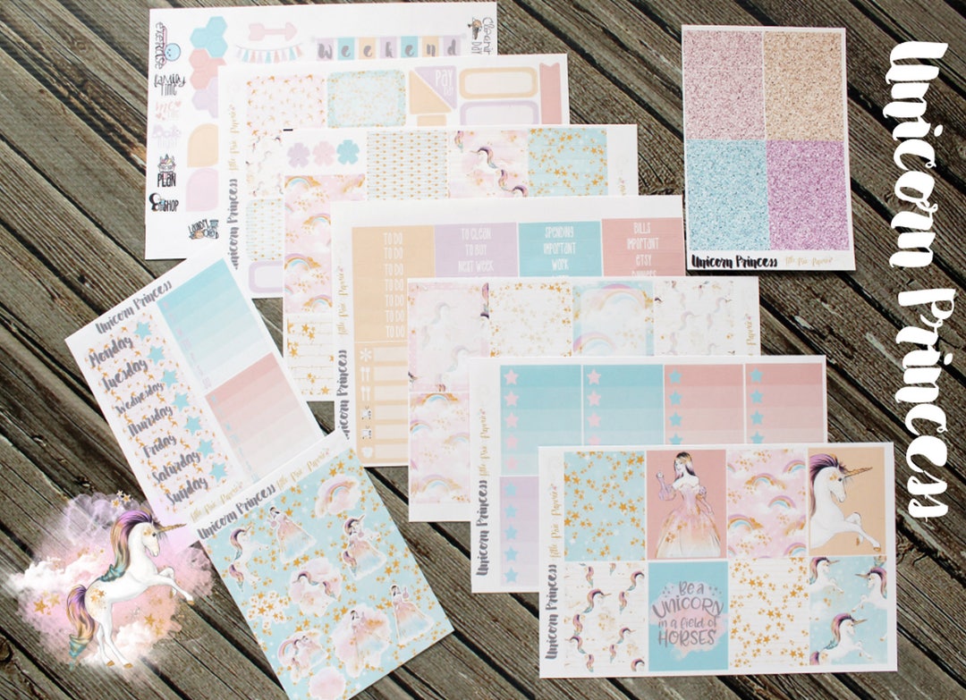 Unicorn Princess Weekly Planner Stickers Full Kit - for Use With Erin ...