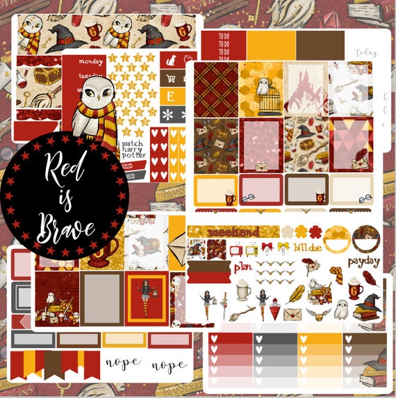 Red is Brave Wizarding World Planner Stickers for EC and | Etsy