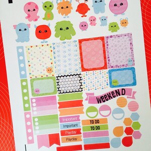 Kawaii Monster Weekly Planner Stickers Set, for Use With Erin Condren ...