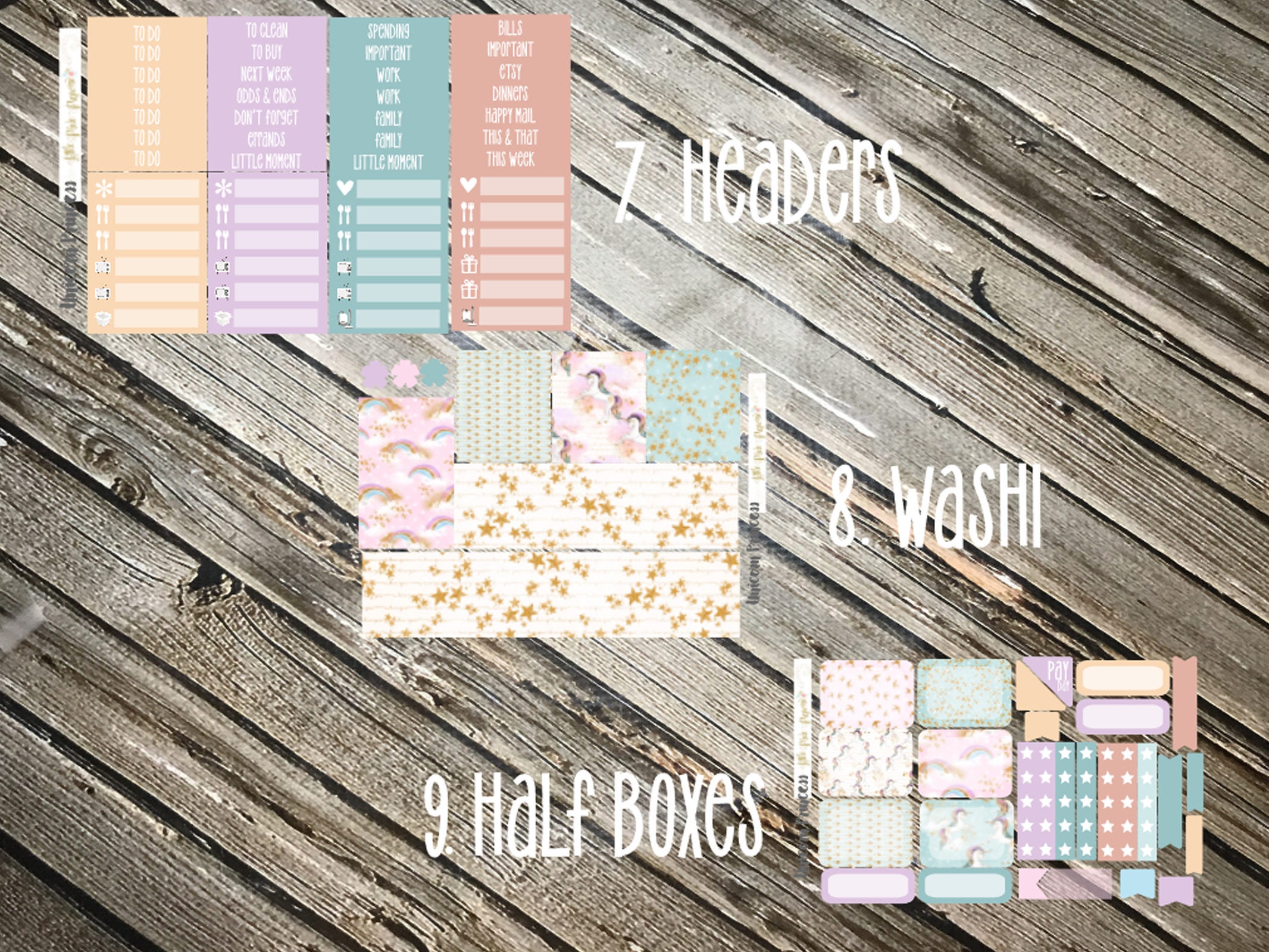 Unicorn Princess Weekly Planner Stickers Full Kit for Use - Etsy