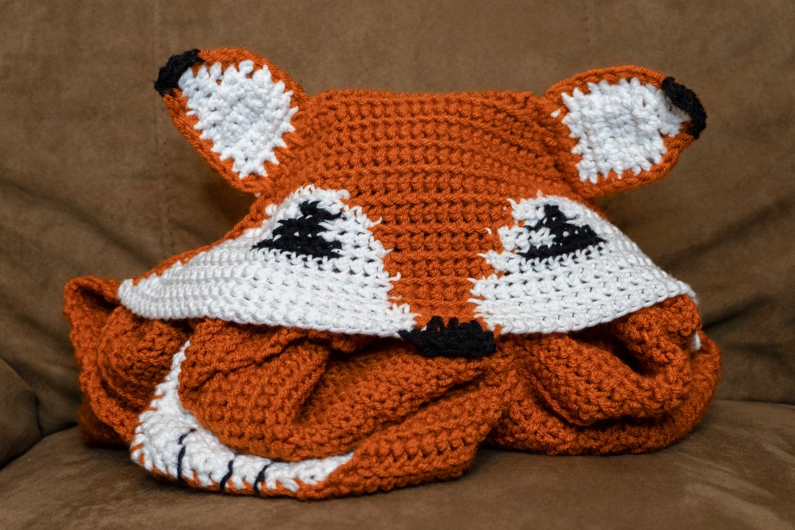 Fox Hooded Blanket Crochet Pattern - Etsy