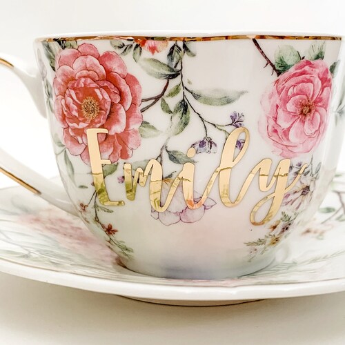 Tea Cup Personalized Tea Cups Custom Tea Cup Tea Lover - Etsy