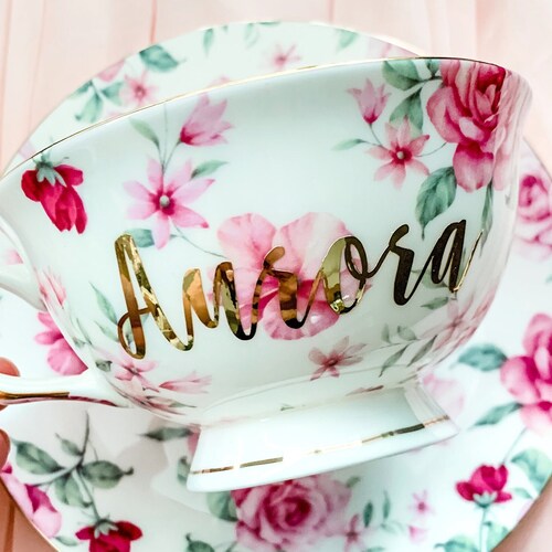 Tea Cup Personalized Tea Cups Custom Tea Cup Tea Lover - Etsy