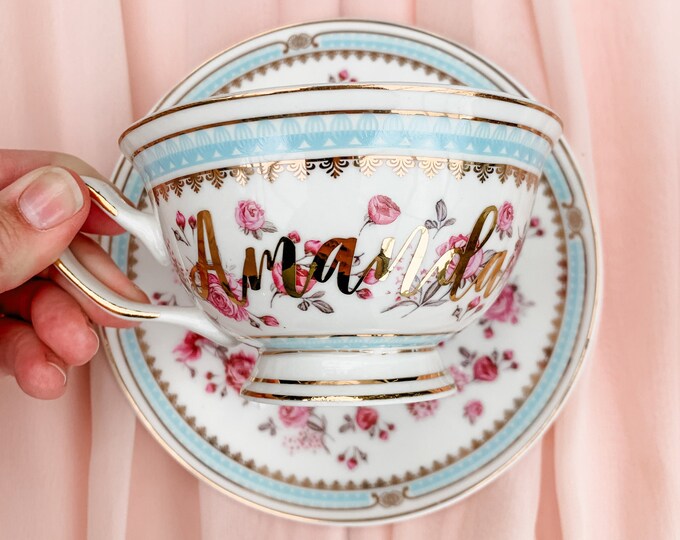 CUSTOM Tea Cup | Personalized Tea Cup and Saucer | Custom Coffee Mug ...