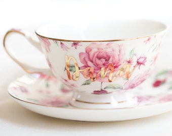 Tea Cup Personalized Tea Cups Custom Tea Cup Tea Lover Gift Teacup Gift ...