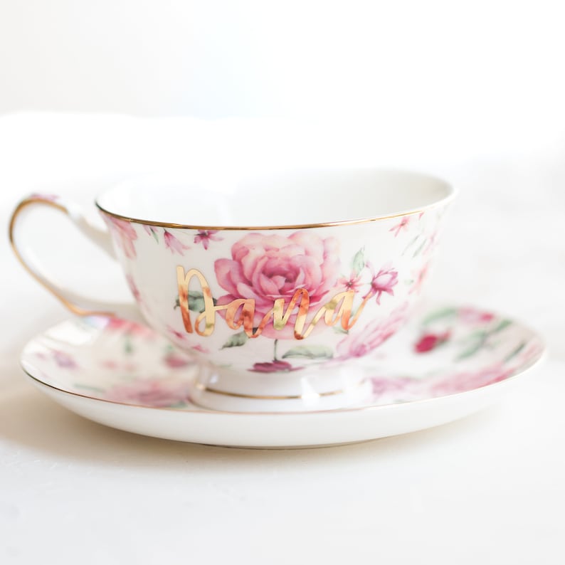 Tea Cup Personalized Tea Cups Custom Tea Cup Tea Lover - Etsy