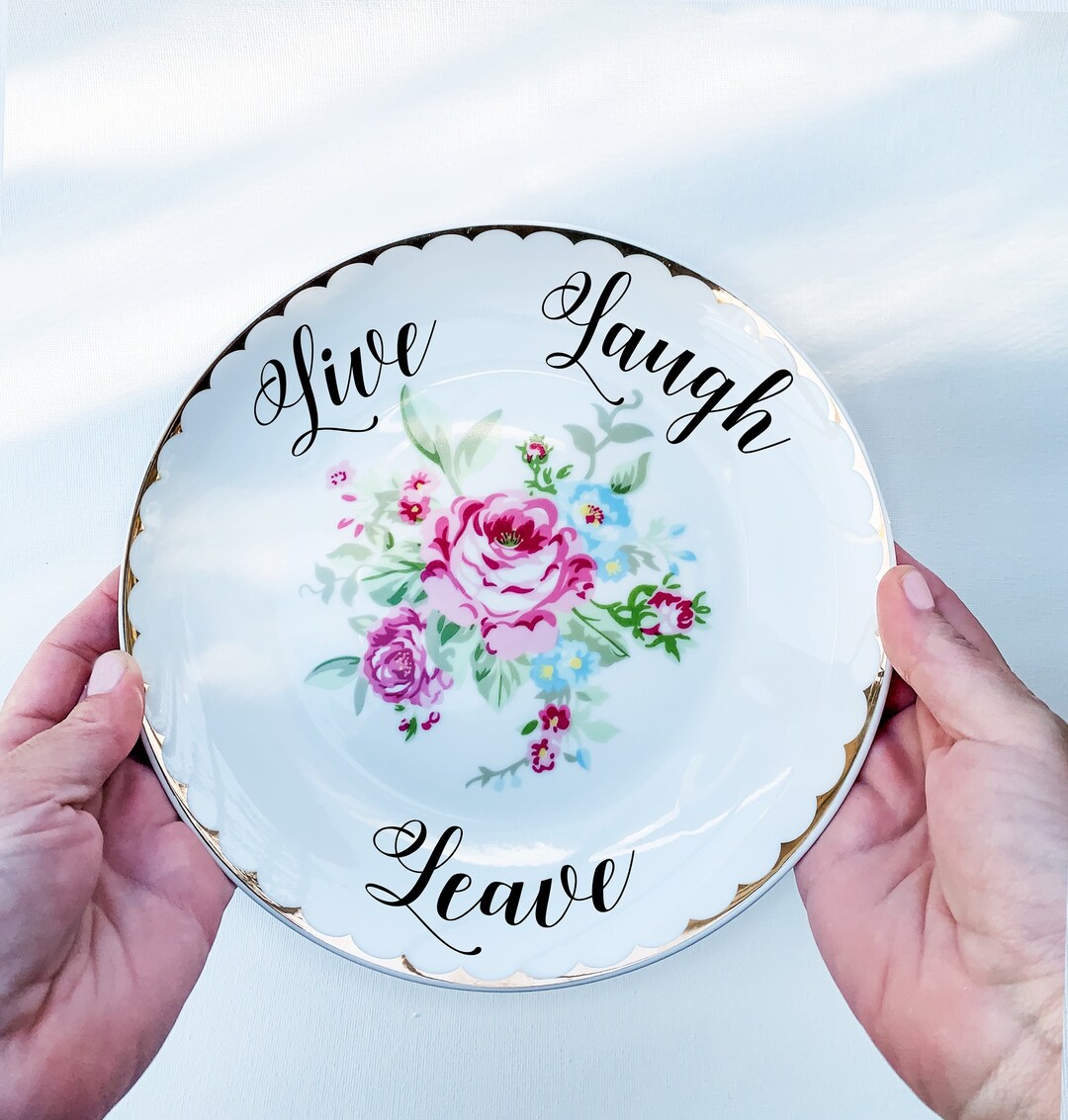 Floral live Laugh Leave Display Plate Funny Plate Naughty Plate Funny ...