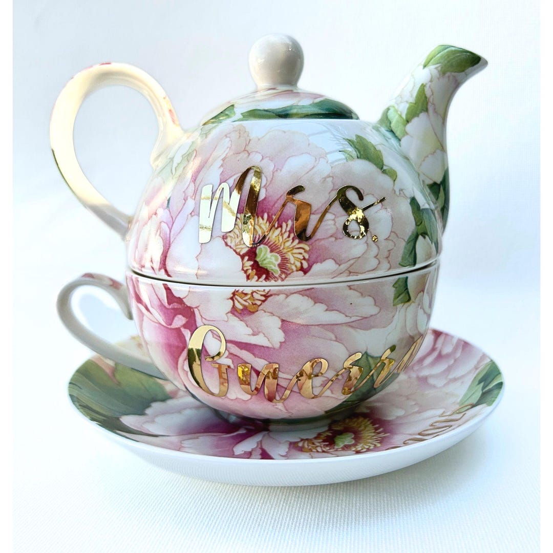 Personalized Custom Teapot | Custom Tea-for-one | Bridal Tea | Mom Tea ...