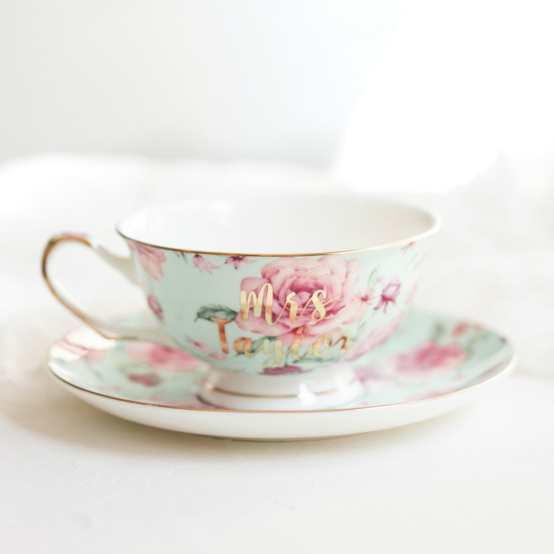 CUSTOM Tea Cup | Personalized Tea Cup and Saucer | Custom Coffee Mug ...