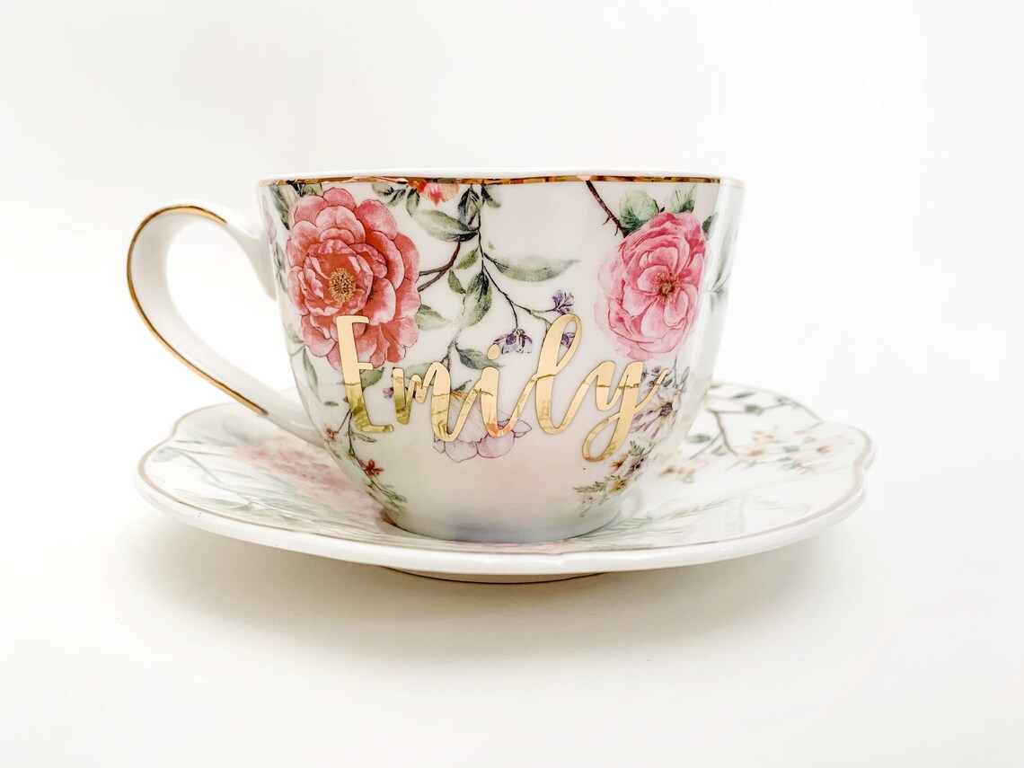 Tea Cup Personalized Tea Cups Custom Tea Cup Tea Lover - Etsy