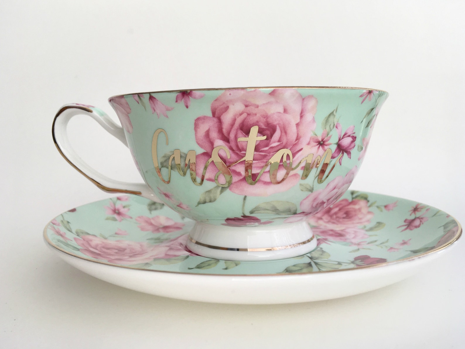 CUSTOM Tea Cup Personalized Tea Cup and Saucer Custom | Etsy