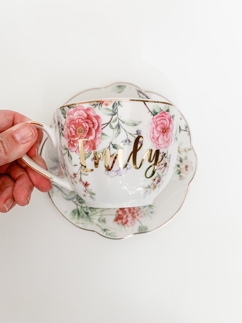 Tea Cup Personalized Tea Cups Custom Tea Cup Tea Lover - Etsy