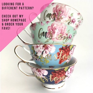 Tea Cup Personalized Tea Cups Custom Tea Cup Tea Lover - Etsy