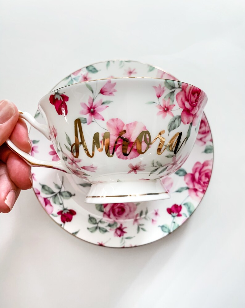 Tea Cup Personalized Tea Cups Custom Tea Cup Tea Lover - Etsy