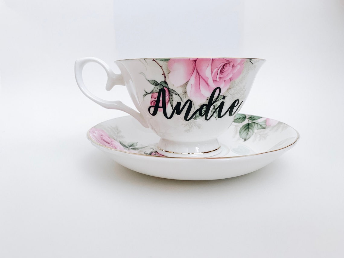 Tea Cup Personalized Tea Cup Custom Tea Cup Tea Lover - Etsy