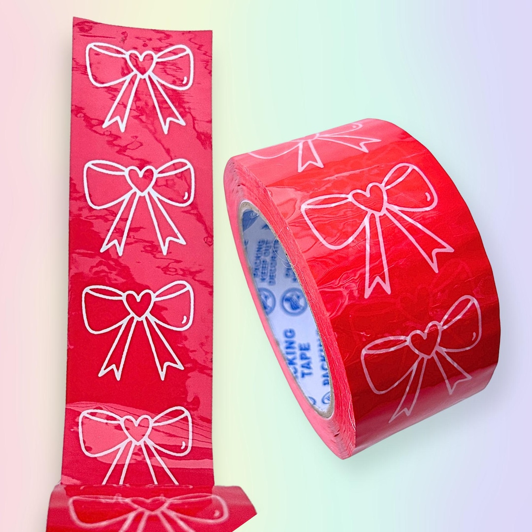 Cute Hot Pink Bow Packing Tape | Pink Shipping Tape | Adhesive Shipping ...