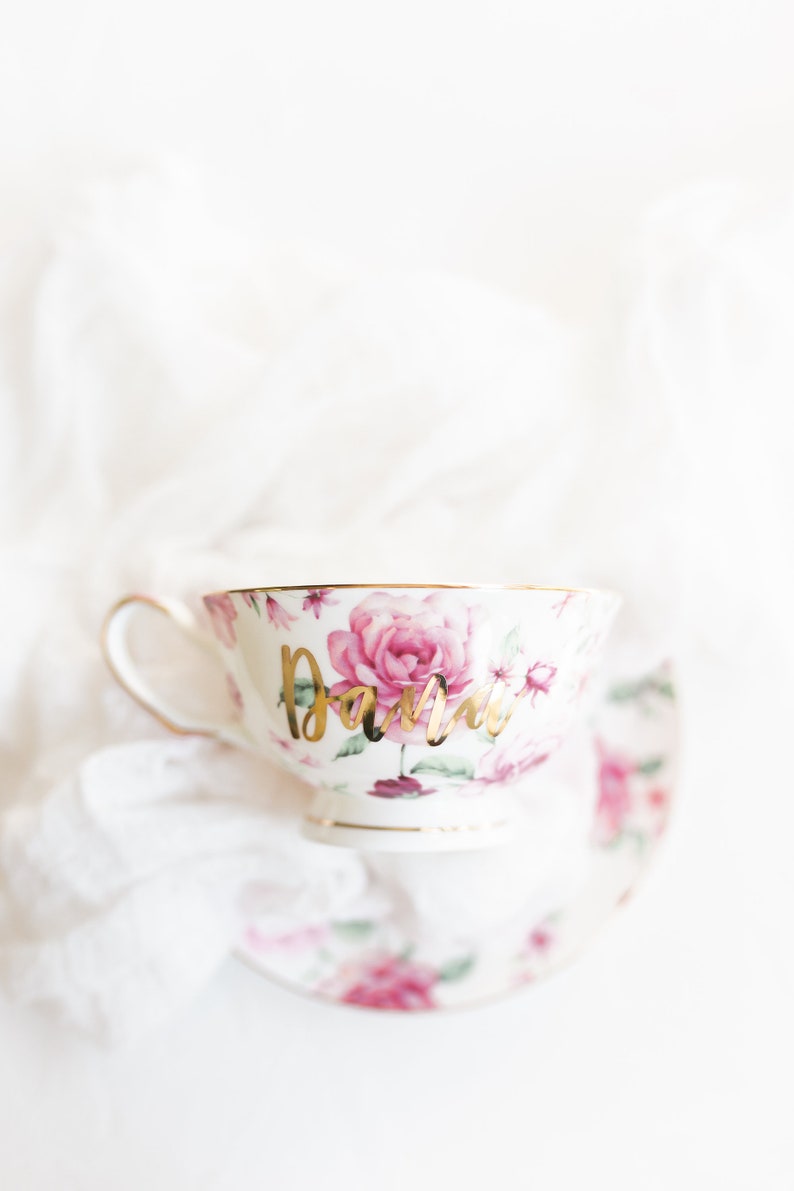 Tea Cup Personalized Tea Cups Custom Tea Cup Tea Lover - Etsy