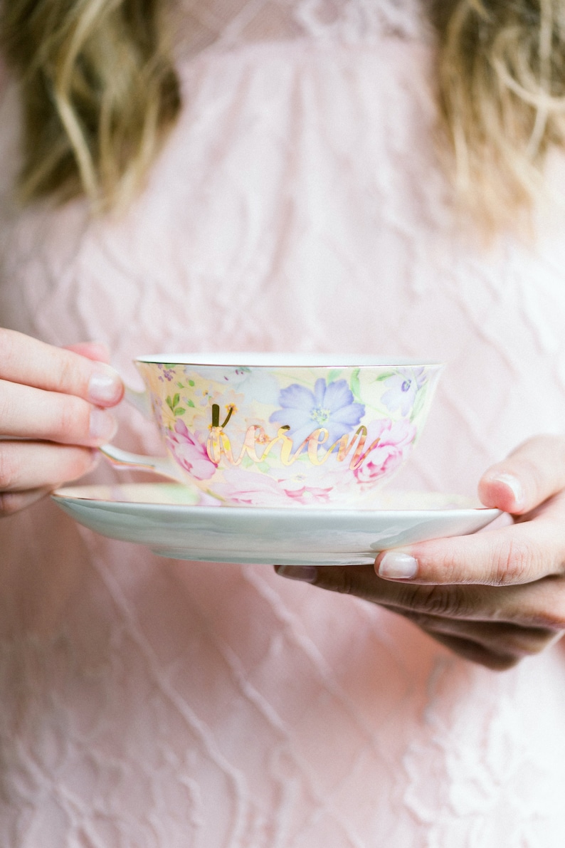 Tea Cup Personalized Tea Cups Custom Tea Cup Tea Lover | Etsy