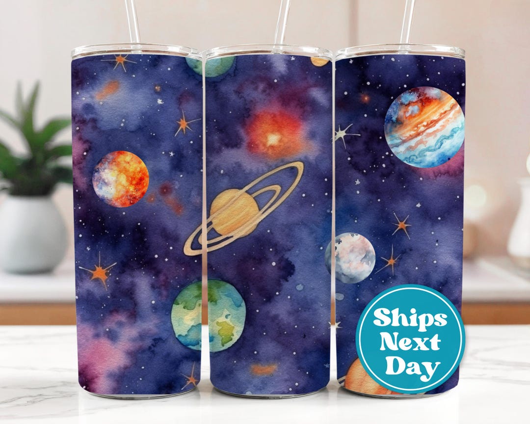 20 Oz Skinny Tumbler, Space Solar System Tumbler Gift for Space ...