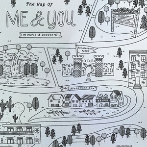 The Map of Me and You Custom Relationship Map Line Drawing Hand Drawn ...