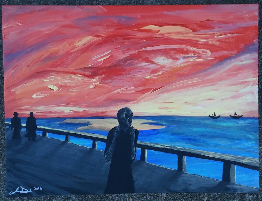 Edvard Munch the Scream Tribute, "anxiety" Original Painting - Etsy