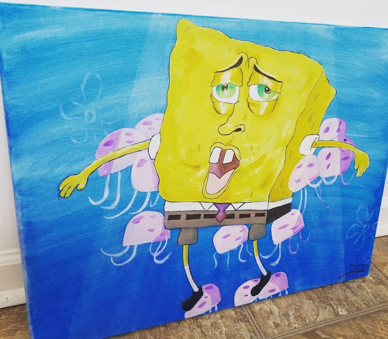 Holy Spongebob Squarepants 18x24inch Acrylic Paint on Canvas - Etsy