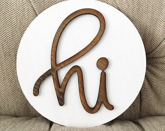 Wood Hi Sign | Etsy